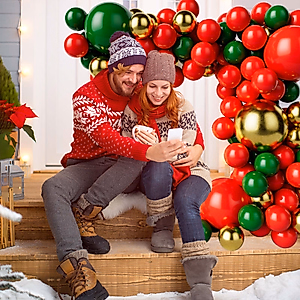 DIY Balloon Arch Kit Red Green and Gold Balloon Garland for Birthday Baby Shower Wedding Graduation Christmas Party Decoration