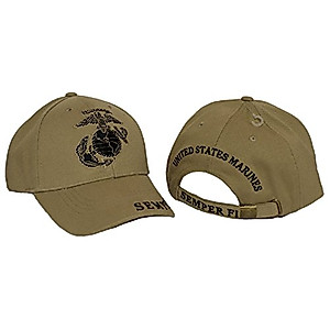 U.S Marine USMC Semper Fi Logo Eagle Embridered Cap Hat Beige