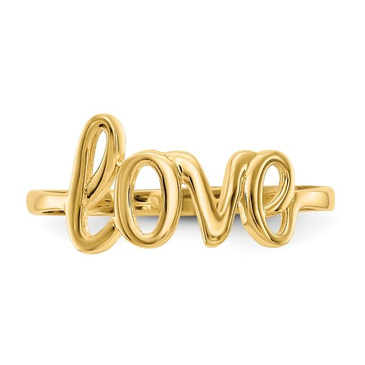IceCarats 14K Yellow Gold Love Ring Size 7.00
