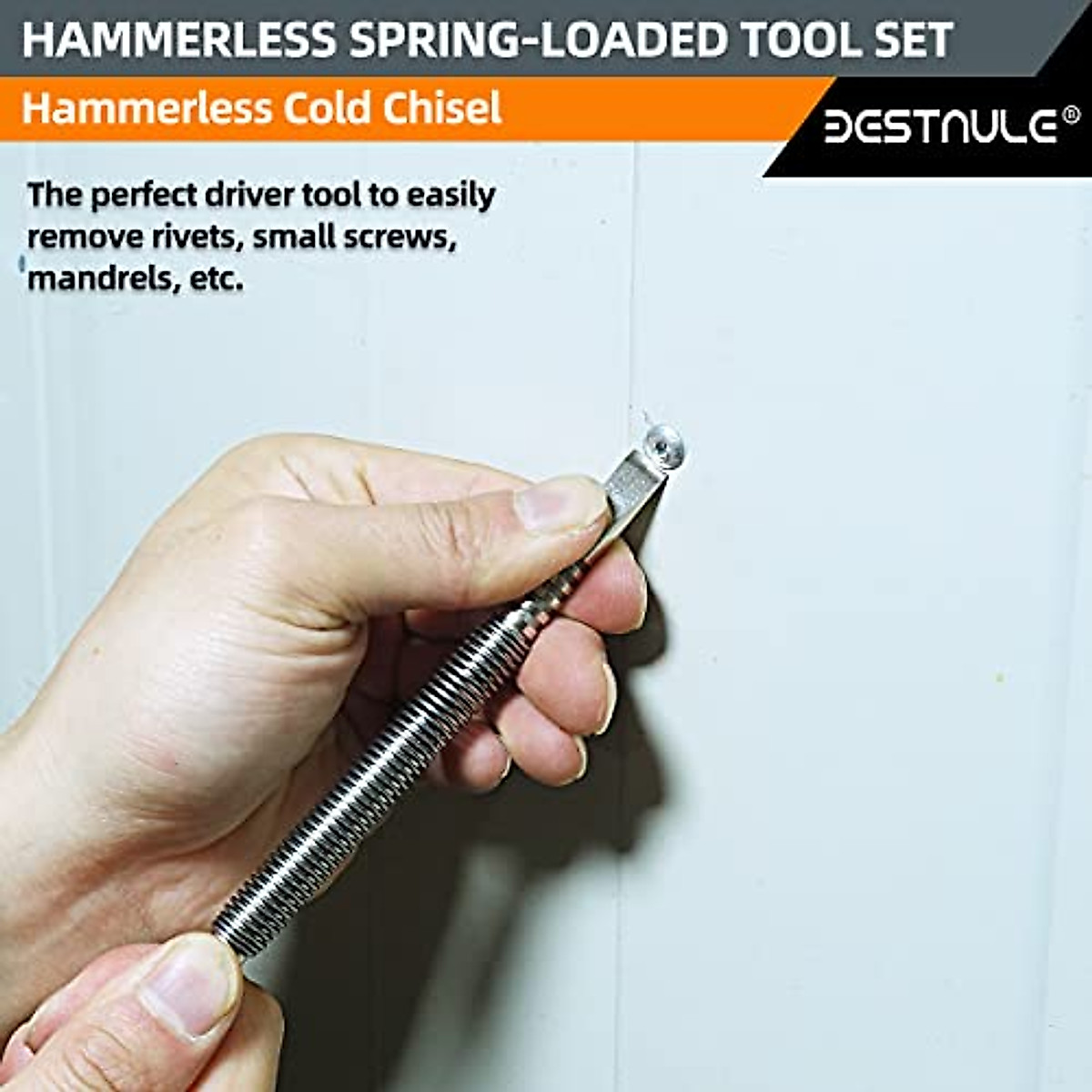 BESTNULE 4-Piece Nail Setter Dual Head Nail Set & Dual Head Center Punch & Hammerless Cold Chisel & Hinge Pin Remover Punch Set, Nail Setter Features 1/8-in, 3/32-in, 3/16-in, 1/16-in, 5/16-in, 1/8-in