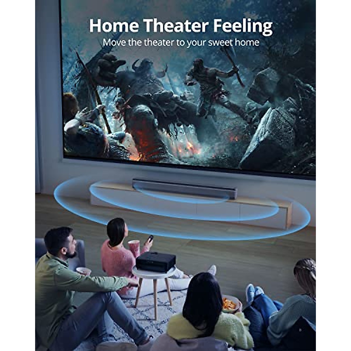 Sound Bar, SOUNDWINGS 26-Inch Soundbar for TV, 3D Surround Sound Audio System, Bluetooth 5.1/USB Connectivity, Button/Remote Control, for 4K & HD TV, 3 Equalizer Mode for Home Theater/Gaming/Projector