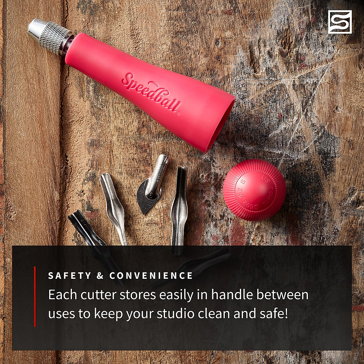 Speedball Super Value Block Printing Starter Kit – Includes Ink, Brayer, Lino Handle and Cutters, Speedy-Carve