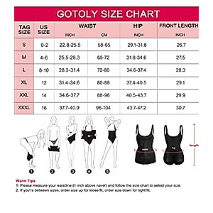 Gotoly Women Waist Trainer Bodysuit Tummy Control Corset Full Body Shaper Cincher Tank Top with Adjustable Straps (Small, Black)