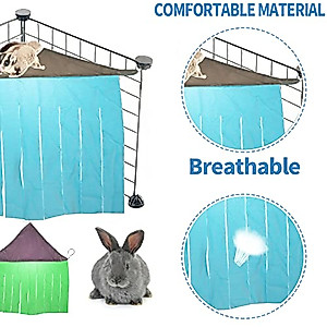 Nuatpetin Guinea Pig Hideout, 2PCS Corner Hideaway Fleece Forest, Removable Small Animal Hamster Rabbit Bunny Corner Hideout for Guinea Pigs, Hanging Hamster Cage Accessories Ferret Corner House Hide