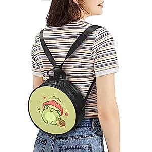 xixirimido Cute Frog Mushroom Backpack Purse for Women Snail Flower Mini Shoulder Satchel Knapsack Wallet Daypack Messenger Work Shopping