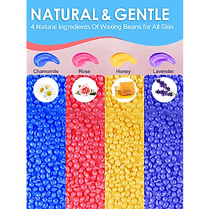 TOPHONIEX Waxing Kit, Wax Warmer for Hair Removal Wax Kit With Hard Wax Beans Wax Machine for All Hair Types, Eyebrows, Face, Legs, Nose, Bikini