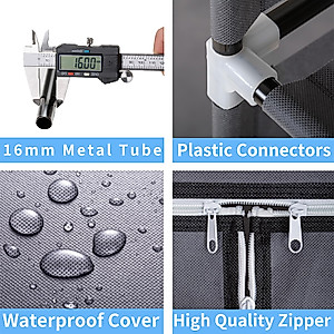 ZVZHM Portable Closet, 53 Inch Wardrobe Closet for Hanging Clothes with 2 Hanging Rods, 8 Storage Organizer Shelves, Non-Woven Fabric, Quick and Easy to Assembly, Grey