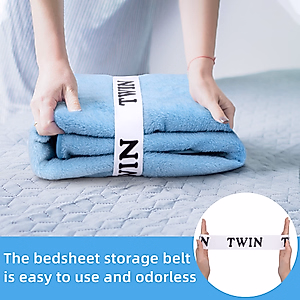 codree 8 Pieces Bed Sheet Organizer Bands- Sheet Keepers Closet Organization- Elastic Bed Sheet Storage- Bedding Bands for Foldable Bedsheet, Pillow Case, Duvet (Queen)