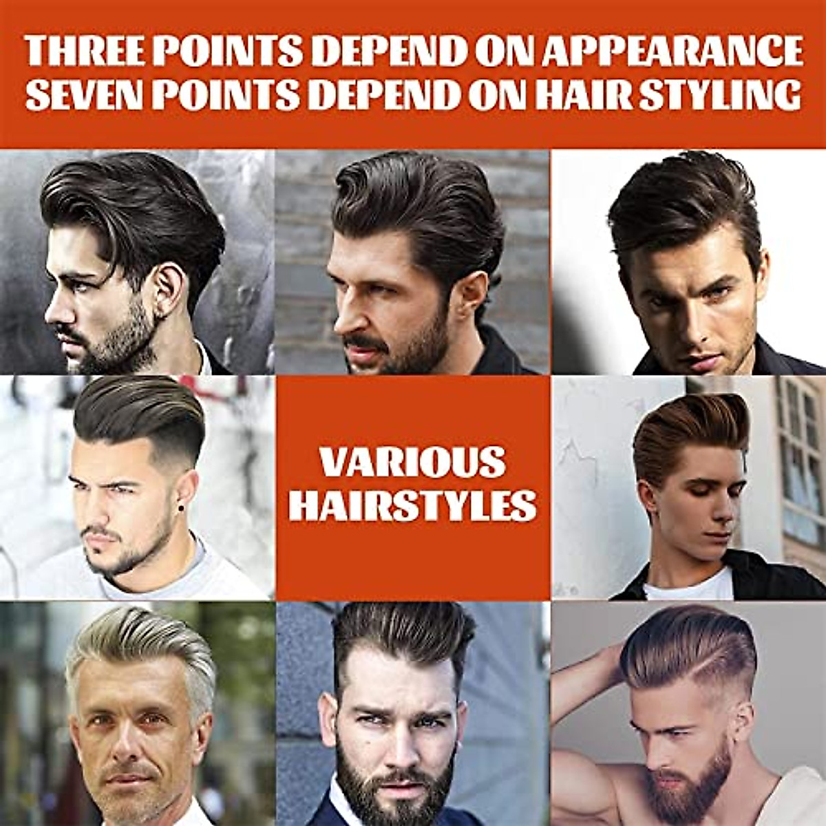 2 in 1 Hair Wax Gel with Comb, Long Lasting Men's Hair Styling Gel Tool Hair Wax, Lightweight Hair Styling Gel, Grooming Hair Gel Moisturizer for Hair Ends, Easy to Wash (3Pcs)