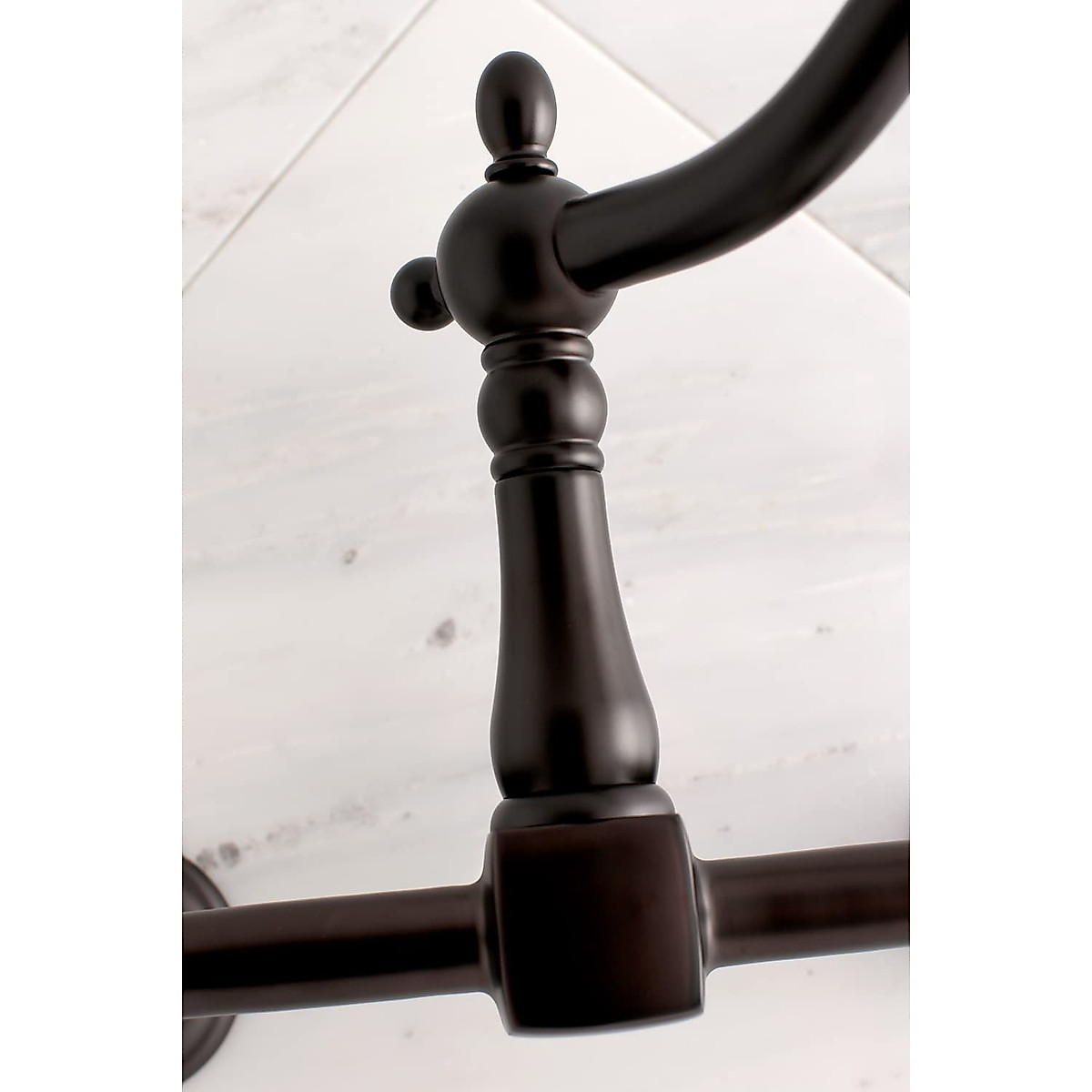 Kingston Brass KS1265PL Heritage Two-Handle Wall Mount Kitchen Faucet, Oil Rubbed Bronze
