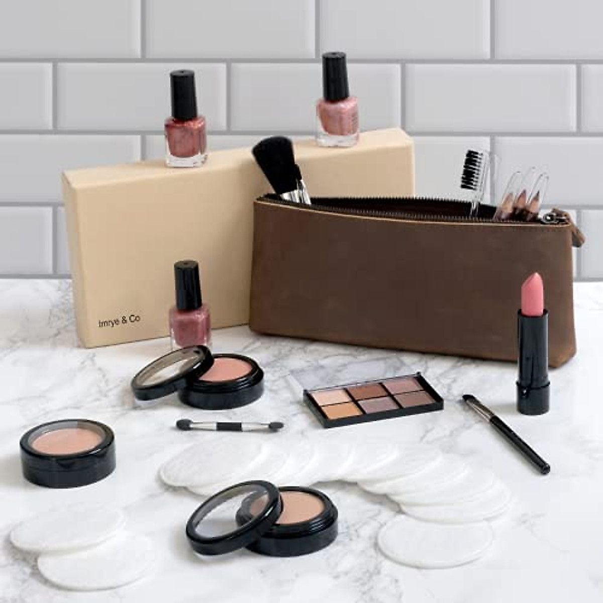 Leather Pencil Case for Adults - 100% Genuine leather pen case with zipper. A luxury gift ideal for professionals, artists, insulin, tampon / period items or small makeup bag for purse