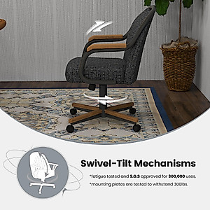 Chromcraft Ravenrock Indigo-Chestnut Set of 4 Swivel Tilt Dining Chairs, Swivel Dining Chairs, Dining Room Chairs Set of 4 Kitchen Chairs