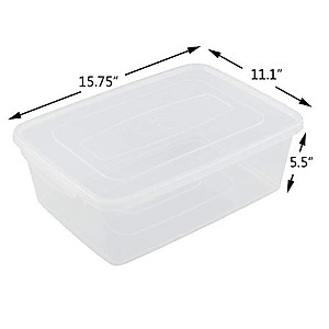 Farmoon 16 Quart Clear Storage Bin, Plastic Latch Containers/Boxes with Lid, 2 Packs