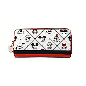 Loungefly Disney Sensational 6 AOP Zip Around Vegan Leather Wallet, White, Medium