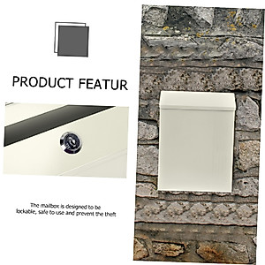 Generic Iron Letter Container Home Mailbox Wall Mounted Security Mailbox Letter Box High Capacity Mailbox White/Red Post Box, 30x23cm (M2Y1732K17H2GFY)