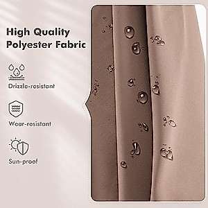 Tangkula 9.5 FT Cantilever Patio Umbrella, Outdoor Square Offset Umbrella with 360°Rotation, Heavy Duty Patio Hanging Umbrella with Cross Base for Garden Deck Pool Backyard (Tan)