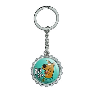Scooby-Doo Ruh Roh Keychain Chrome Plated Metal Pop Cap Bottle Opener