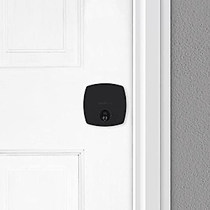 Kwikset Midtown Deadbolt Lock, Matte Black Modern Exterior Keyed Front Entry Door, Pick Resistant SmartKey Rekey Security, Single Cylinder Dead Bolt, with Microban Protection