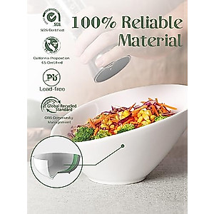 DOWAN 26 OZ Salad Bowls 2 Packs - 9.5" Large Serving Bowls - Angled Bowls for Salad, Pasta, Fruit, Macaroni, Taco, Sauces - Slanted Curve Bowls for Restaurant, Party, Daily Use, Wedding, Anniversary