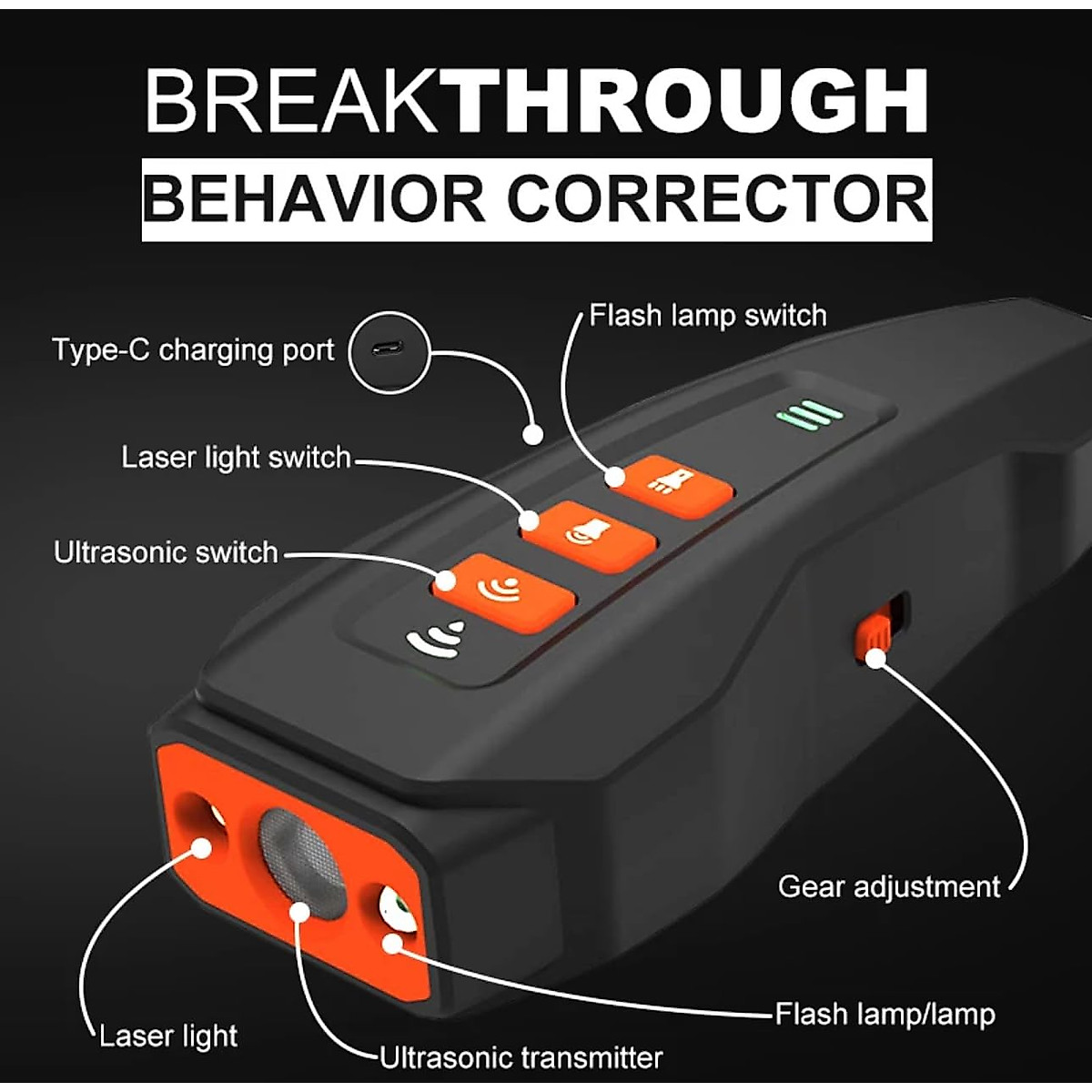 Generic Dog Bark Deterrent Devices | Professional Long Range Anti Barking Ultrasonic Tool | 30 Ft Range with LED and 2 Modes | Sonic Emitters for Dog Training & Behavior Aids (Black)