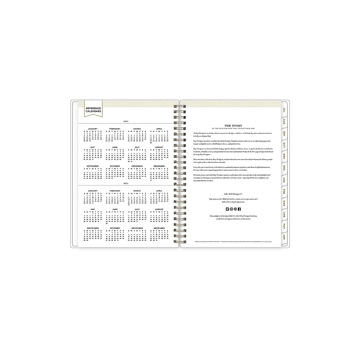 Blue Sky Day Designer for 2023-2024 Academic Year Weekly and Monthly Planner Notes, 5.8' x 8.6', Frosted Cover, Climbing Floral Mint (137884-A24)