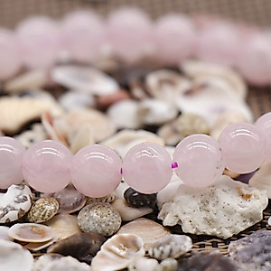 DAZCOLO Handmade Gem Bracelet Adjustable Macrame Gemstone 8mm Round Beads Crystals Quartz Unisex (Rose Quartz)