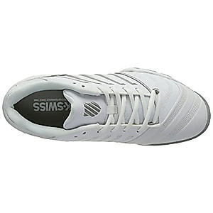 K-Swiss Women's Bigshot Light 4 Tennis Shoe, White/Highrise/Silver, 8 M