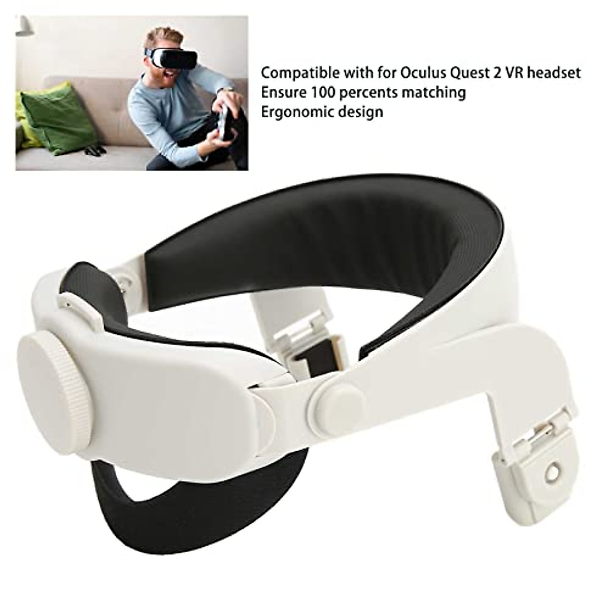 Head Strap,VR Headset Strap Accessories Fit for Quest 2 Elite,Compatible with Quest 2 VR Headset,Comfortable Gaming Experience for Players