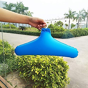 Meideli 5Pcs Inflatable Clothing Hanger, Foldable Clothes Hanger Rack Non Slip Portable Coat Holder for Travel/Outdoor/Camping, Rounded Edges 17.72 * 8.66 * 4.72 inch Blue