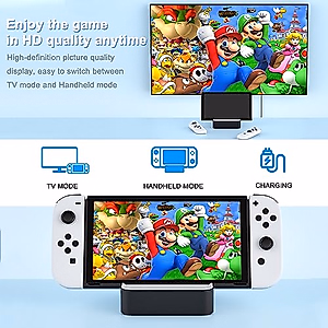 Upgraded Switch TV Dock for Nintendo Switch/Switch OLED, MVIIOE Switch Docking Station with Ethernet LAN, Support YouTube, 4K@60HZ 1080P HDMI 2.0 Port, 3 USB Ports & PD Fast Charging White