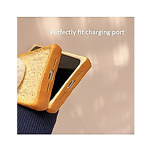 JIATAY Case for iPhone 14 Plus Case Silicone Cute, Camera Lens Protector Design Kawaii Cartoon 3D Vintage Thick Case Protective Cover with Stand (Fried Egg, iPhone 14 Plus)