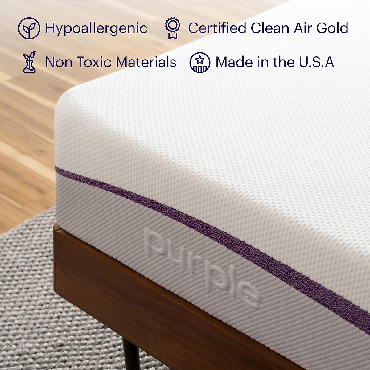 Purple Mattress - King, GelFlex Grid, Better Than Memory Foam, Temperature Neutral, Responsiveness, Breathability, Made in USA