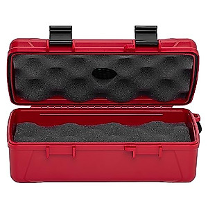 Xikar 10 Cigar Travel Humidor Case, Rugged, Airtight, Watertight, Stainless Steel Hinges, Red