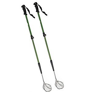 VOS Beach Multifunction Sand Sifter (Green, 2 Pack) Extra Long Adjustable Handle, Shell Scoop, Sand Scoop, Back Saver, Hygienic Pet Cat Litter Scoop, Aquarium Accessories Tool