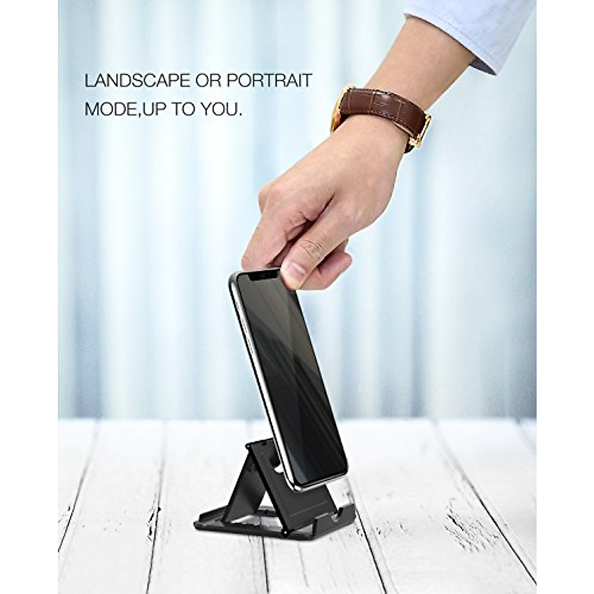MoKo Phone/Tablet Stand, Foldable Tablet Holder Compatible with iPhone 13 Pro Max/13 Pro/13, iPhone 12/12 pro Max/11/Xs Max, iPad Pro 11, iPad Air 4/Mini 6 2021, iPad 9th 10.2", Black