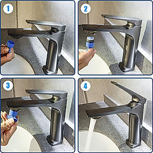 4PCS Faucet Cache Aerator and 1PCS Cache Faucet Aerator Key, 16.5mm Water Saving Flow Restrictor Set Replacement Parts for Kitchen High Speed ​​Aerator Bathroom Sink Aerator (1.2GPM)