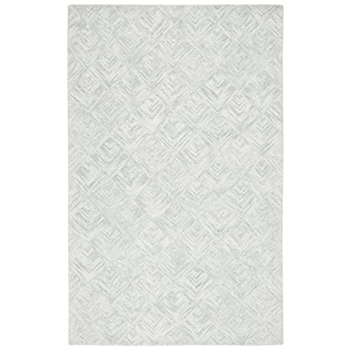 Safavieh Abstract Collection 3' x 5' Grey/Turquoise ABT428F Handmade Wool Area Rug