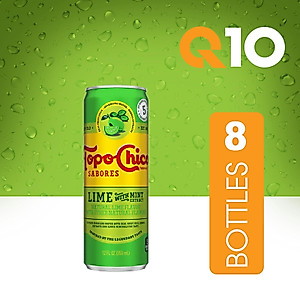 QUALITATT 10 Brand Box, Sabores Sparkling Water Variation Collection, Lime,Tangerine, Blueberry, Box 24 Count 8 Each + 80 Disposable Food Grade Plastic Straws by QUALITATT 10 Brand