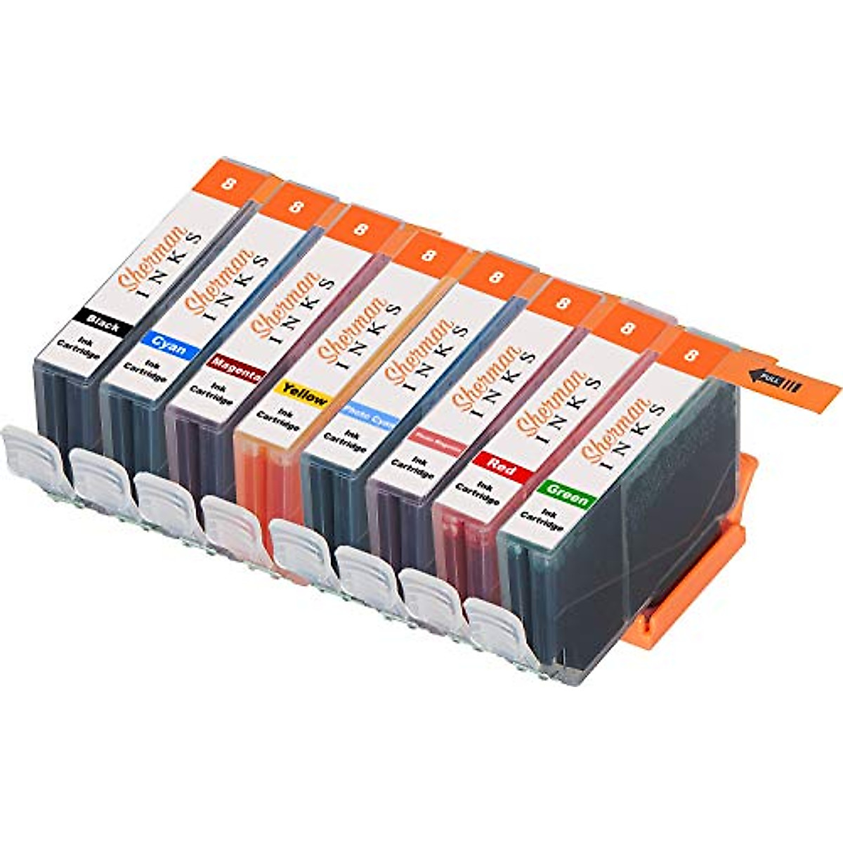 Sherman Replacement Ink Cartridge 8 Pack CLI8 for Printer: Canon PIXMA Pro 6000 PIXMA Pro 6500 PIXMA Pro9000 PIXMA Pro9000 Mark II