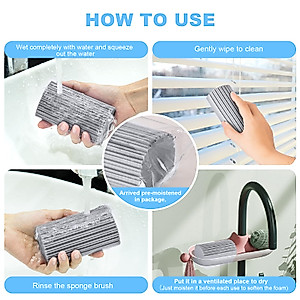 YFUIF 4 Pack Damp Clean Duster Sponge, Magic Sponge Eraser for Household Cleaning, Reusable Dusters Cleaning Supplies for Housekeeping, Dish, Blinds, Glass, Baseboards,Window Track Grooves and Faucets