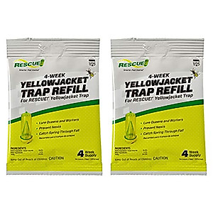 RESCUE! Yellowjacket Attractant – for RESCUE! Reusable Yellowjacket Traps – 4 Week Supply - 2 Pack