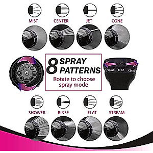 Horse Soap Sprayer Nozzle 8 Function, Car Wash Soap Sprayer Foam Sprayer Gun with 3.5oz/100cc Soap Dispenser Bottle, Car Wash Mitt, Foam Sprayer for Car Washing, Pets Showering