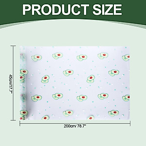 Whaline Shelf Liner Avocado Non-Slip Cabinet Liners Non Adhesive Drawer Liner Washable Oil-Proof Refrigerator Liner EVA Shelf Liners for Home Kitchen Shelf Table Decoration, 17.7 x 78.7 Inch