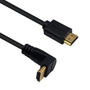Poyiccot HDMI 2.0 Cable 2 Feet, 4K@60Hz HDMI to HDMI Cable, 90 Degree HDMI Male to Male Cable 18Gbps High Speed HDMI 2.0 Cable Gold-Plated Upward Angle HDMI Connector Cable (M/M Up)
