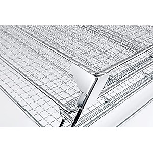 FLAMETOP Foldable Sliding 3 Tiered Jerky Rack Extension Cooking Space Applicable to Barrel Style Pellet Smoker Grills