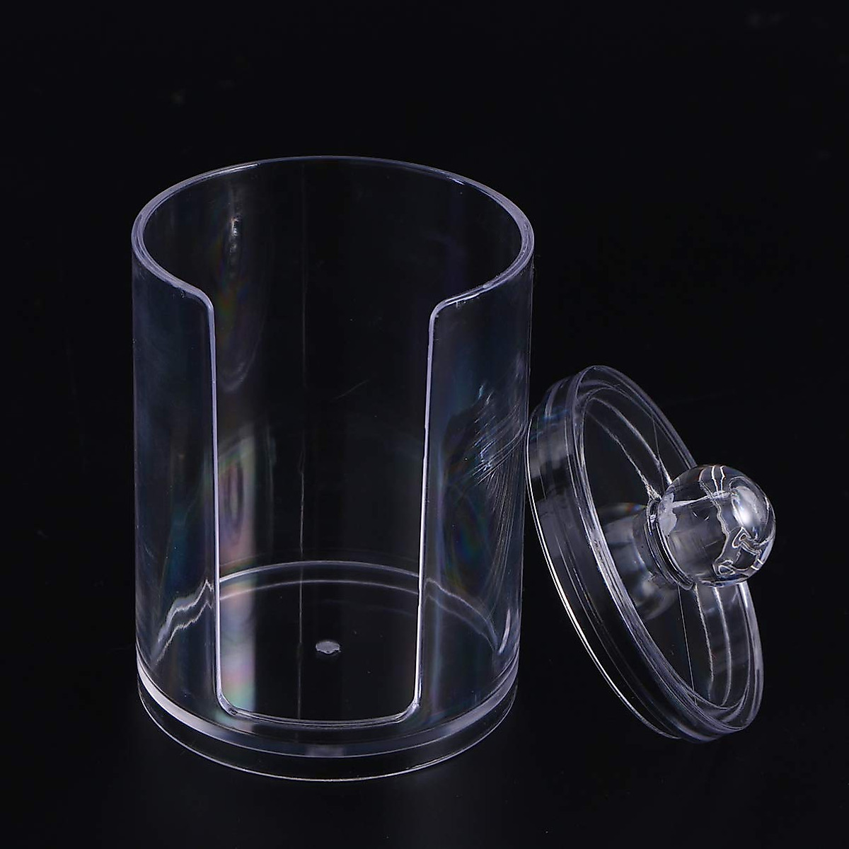 TOPBATHY Storage Containers Clear Canisters Round Canister Round Storage Container Cotton Pad Plastic Box