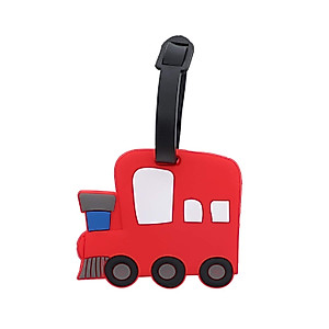 Red Train Luggage Tag School Bag ID holder for Kids Travel