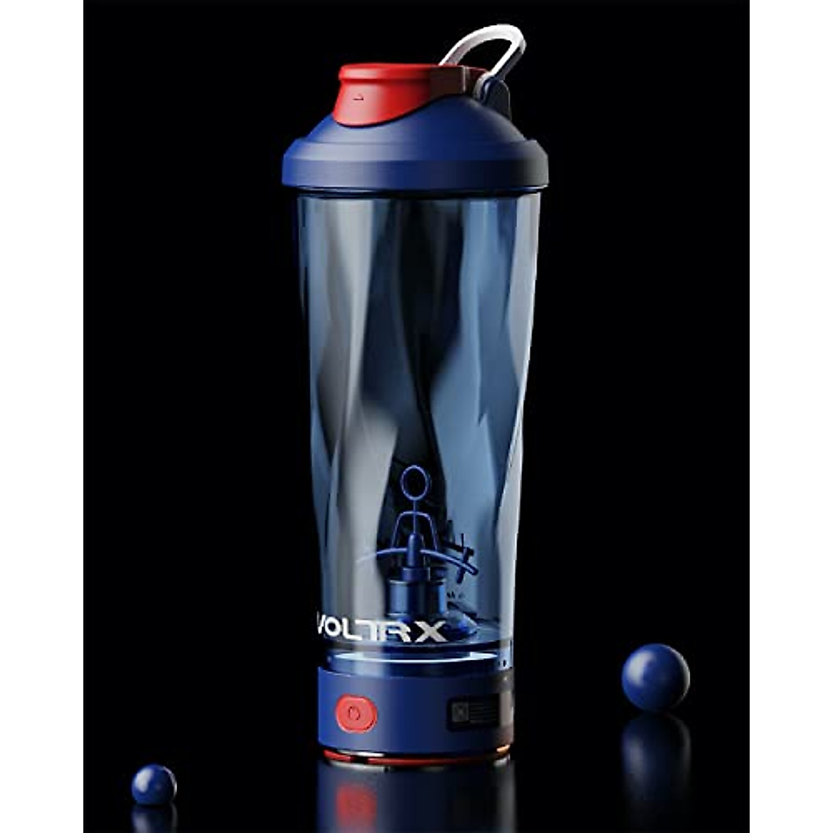 VOLTRX Electric Shaker Bottle - VortexBoost Portable USB C Rechargeable Protein Shake Mixer, Shaker Cups for Protein Shakes and Meal Replacement Shakes, BPA Free, Waterproof, Colored Light Base, 24 oz