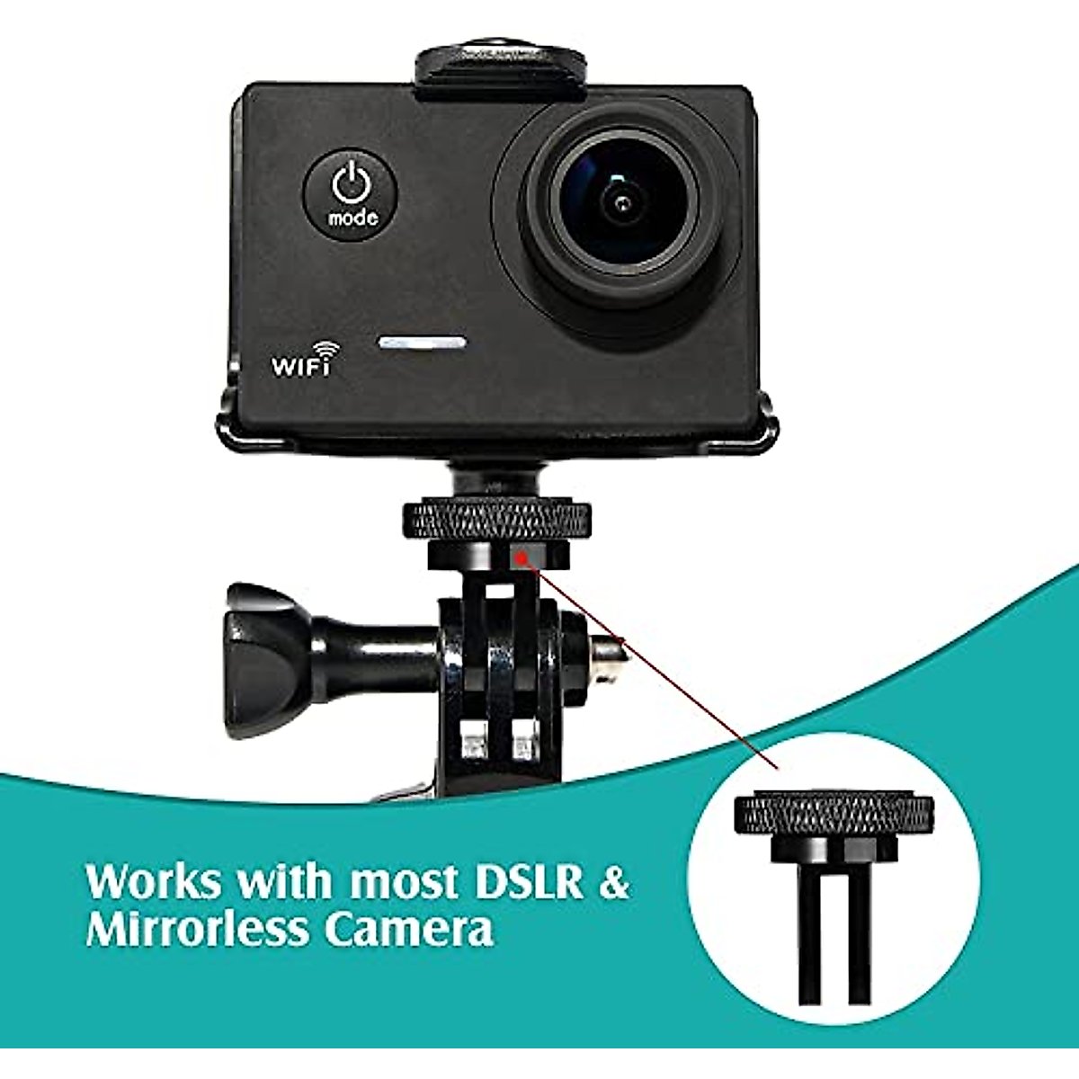 VIZEMO 4 PCS Aluminum Camera Tripod Adapter 1/4"-20 Conversion Adapter Mount Compatible with Gopro Action Cameras insta360 and Other Standard 1/4 Accessories（4 PCS）