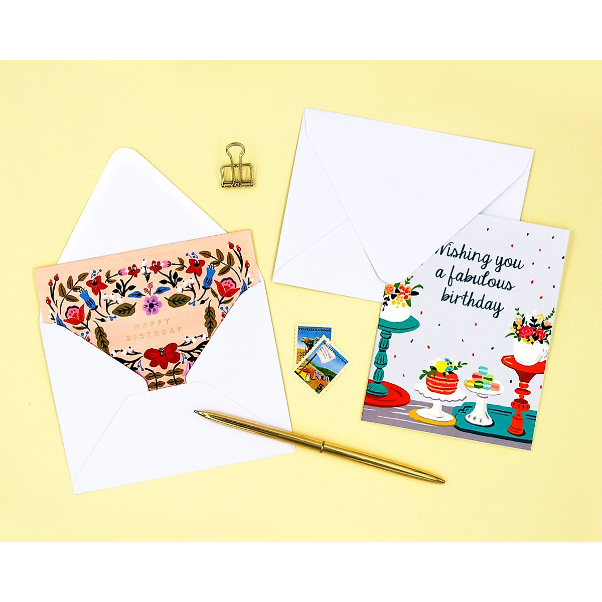 Minimalmart Birthday Cards Box Set of 32 Unique Designs Assorted Happy Birthday Premium Cards with GOLD EMBELLISHMENTS – Boxed Assortment Pack with Envelopes -Birthday Wishes Greeting Cards